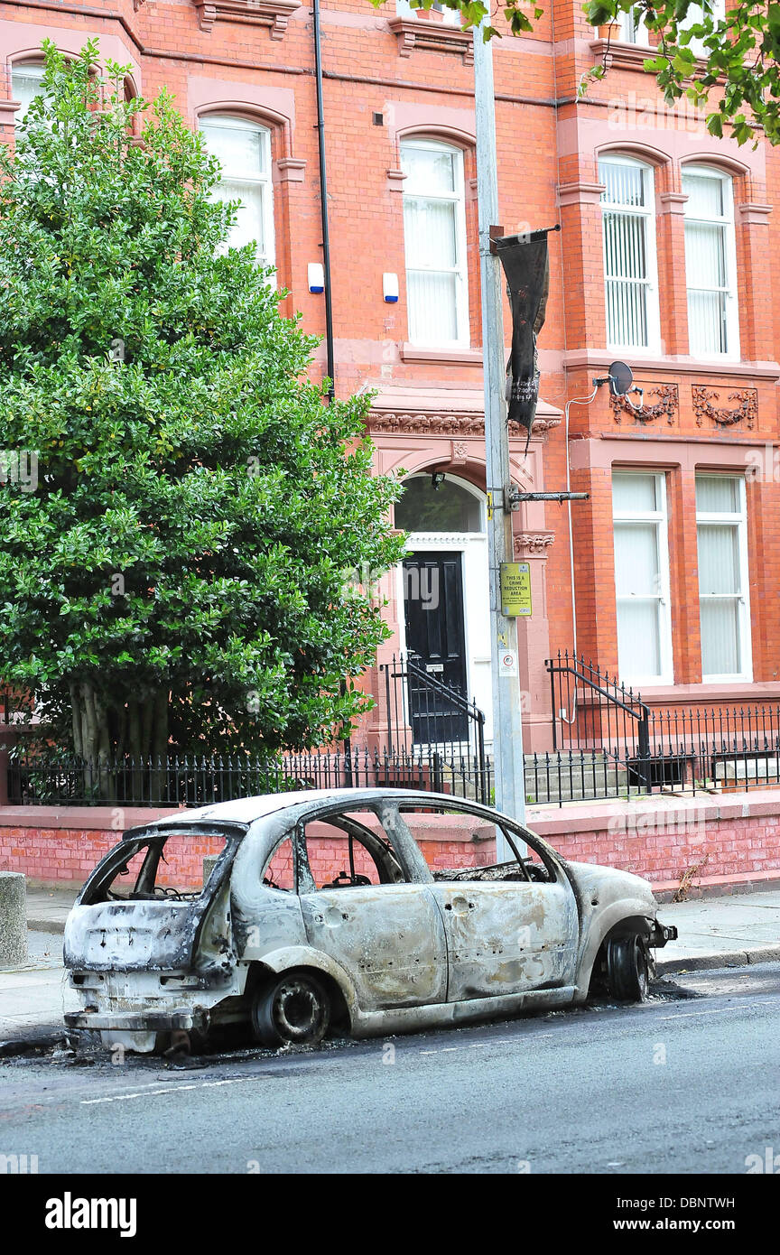 The aftermath of rioting in Liverpool, England on August 9, 2011 ...
