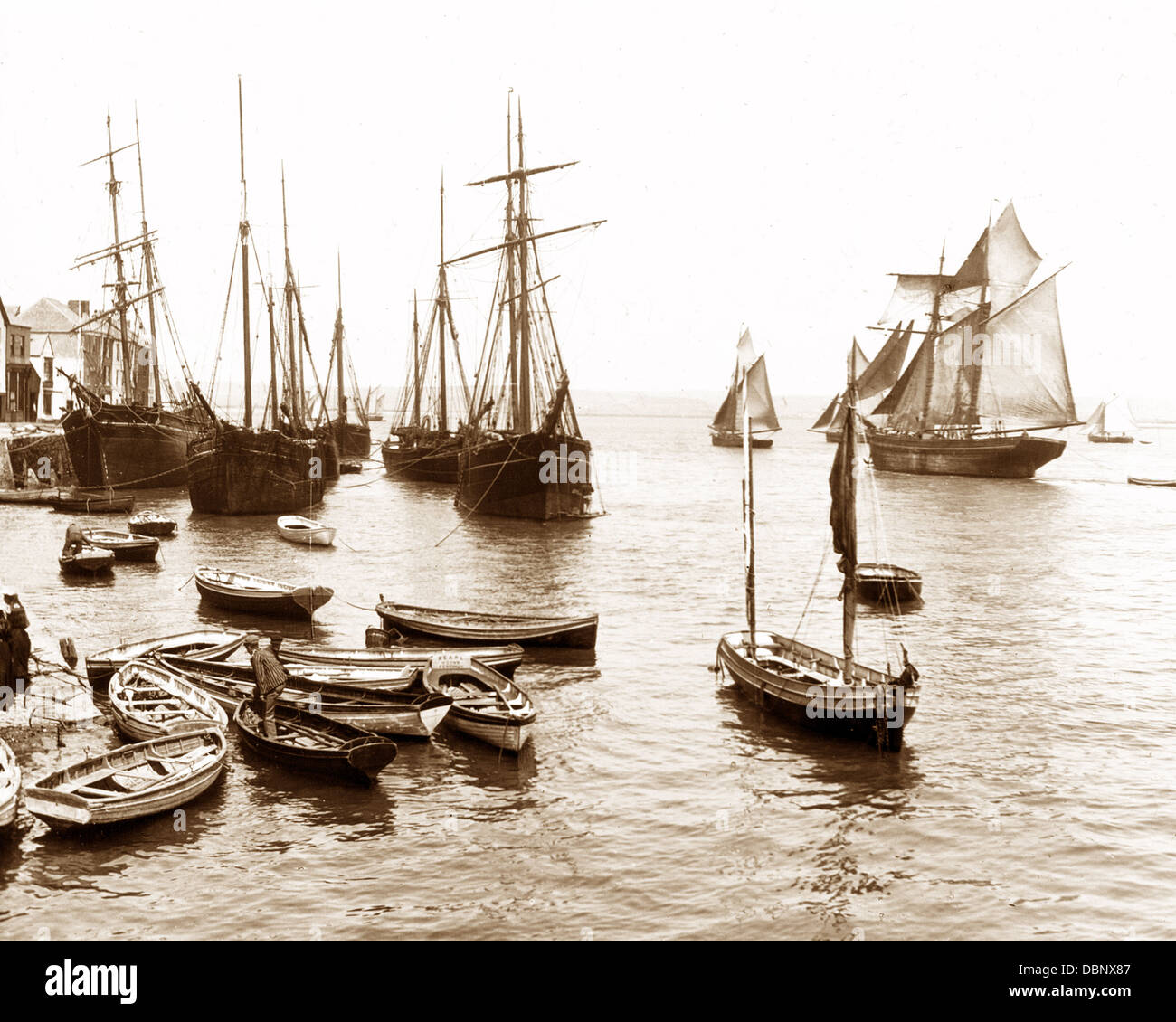Appledore Fishing Boats Victorian period Stock Photo - Alamy