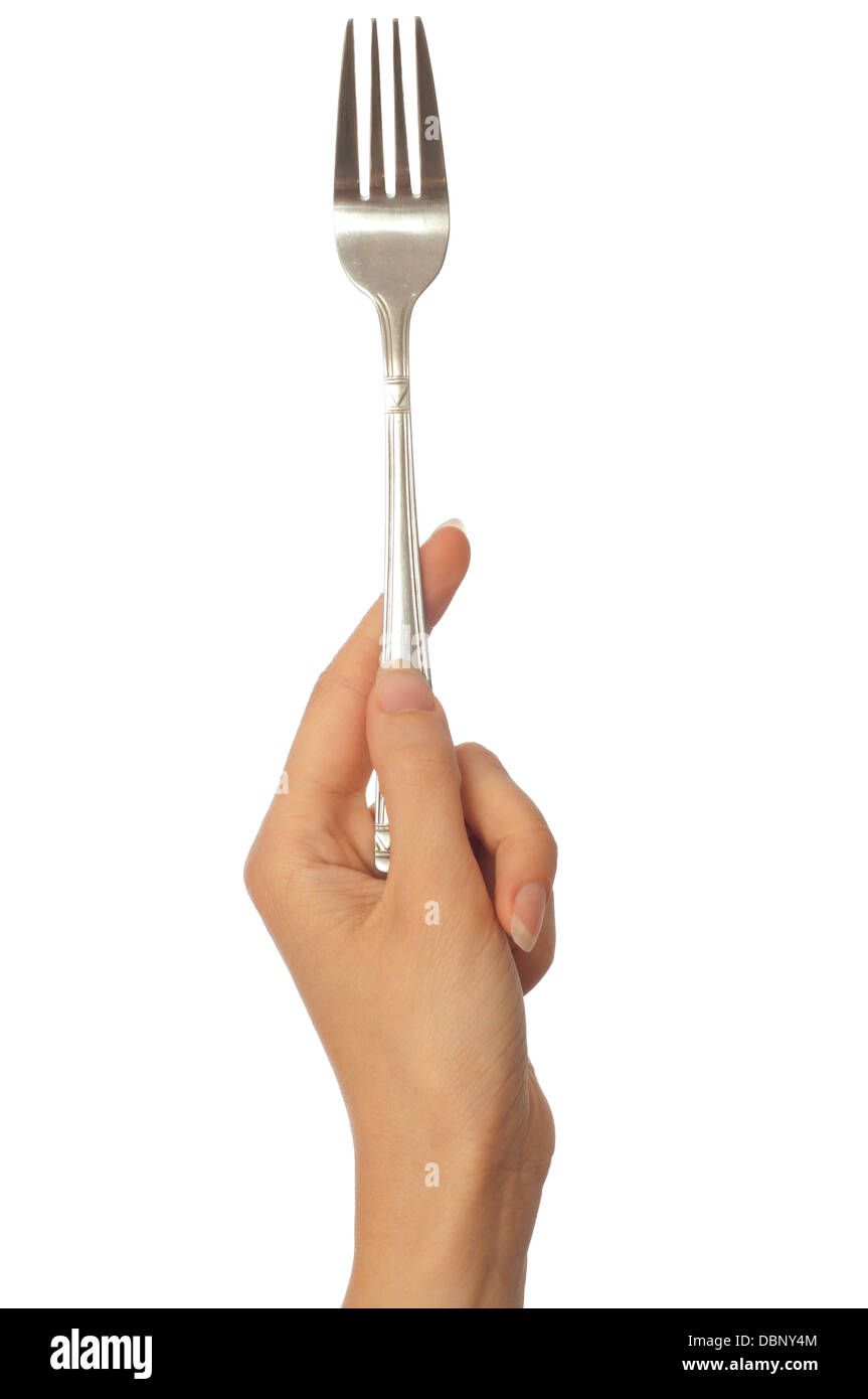 fork in the hand Stock Photo - Alamy