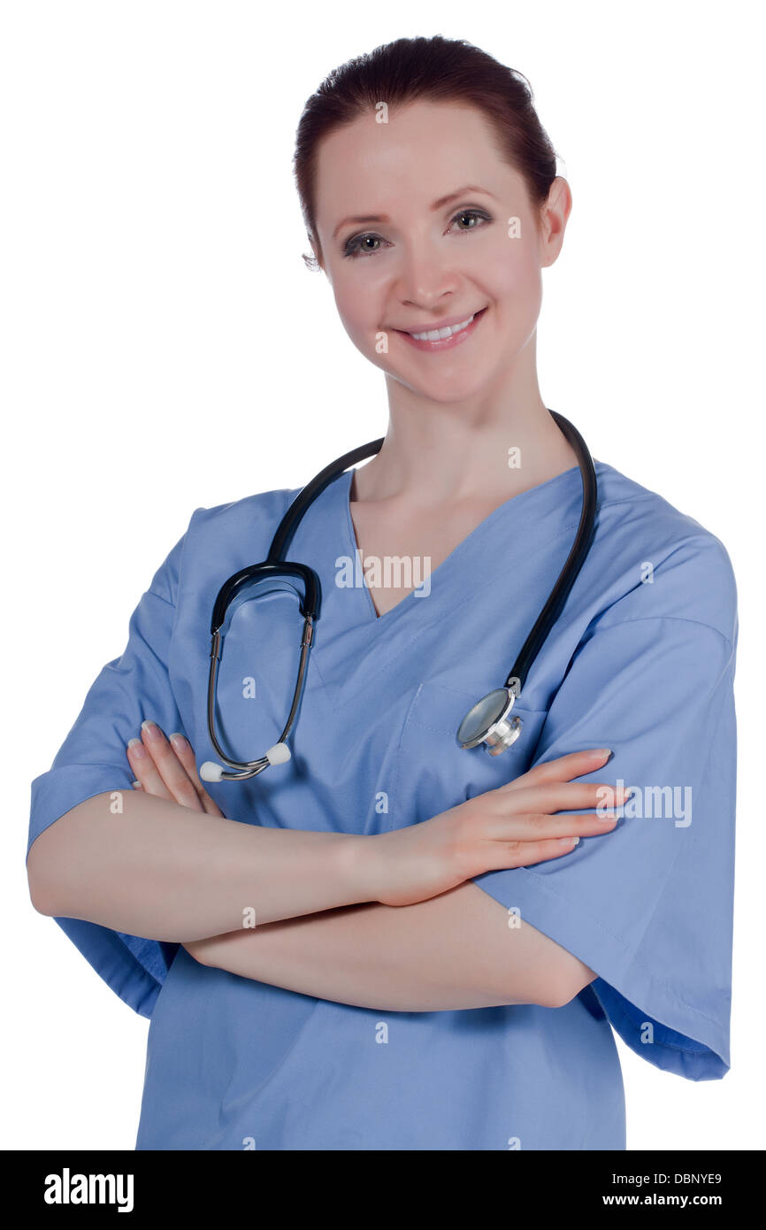 beautiful female doctor smiling Stock Photo - Alamy