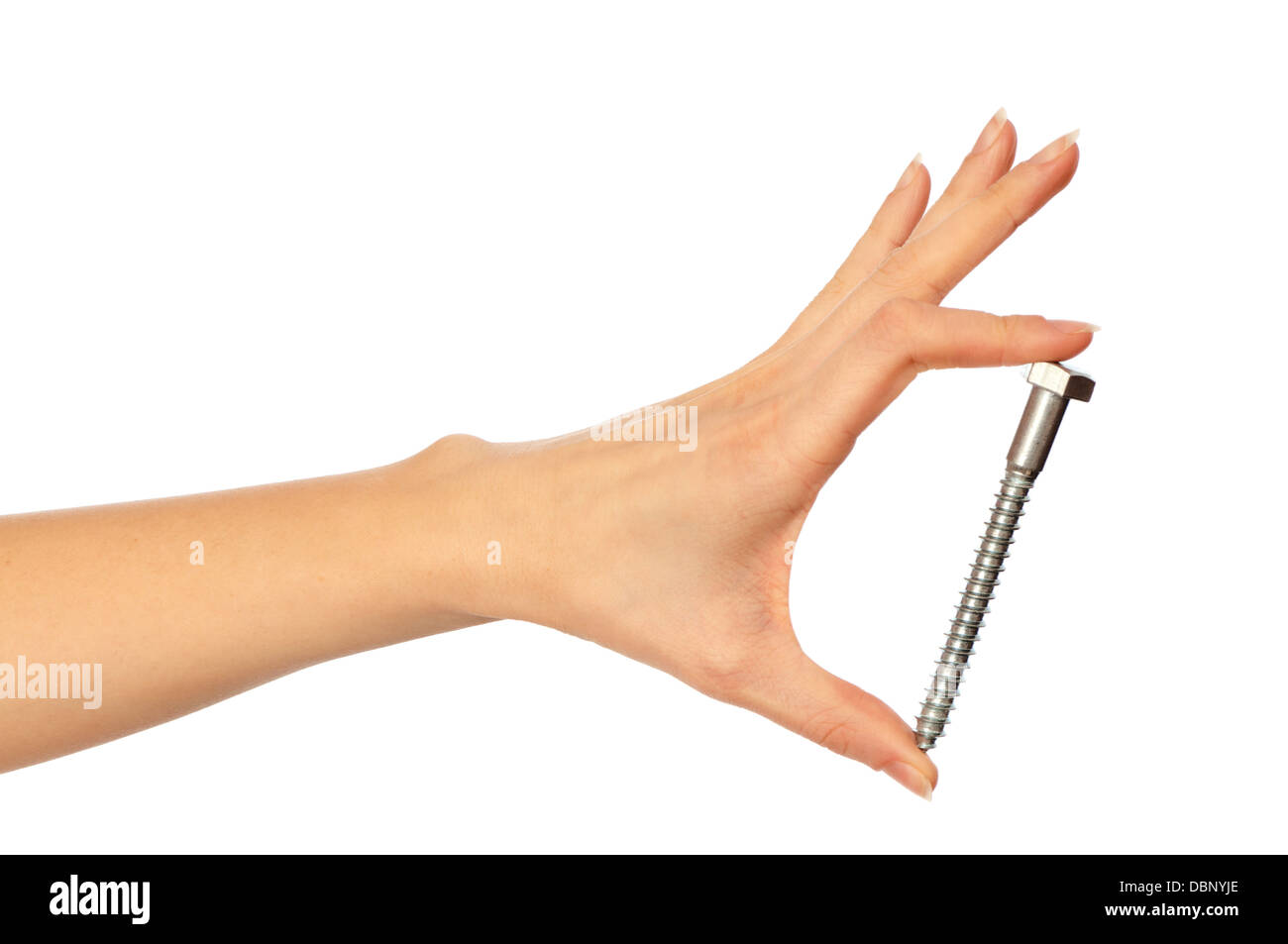 Fingers holding screw Cut Out Stock Images & Pictures - Alamy