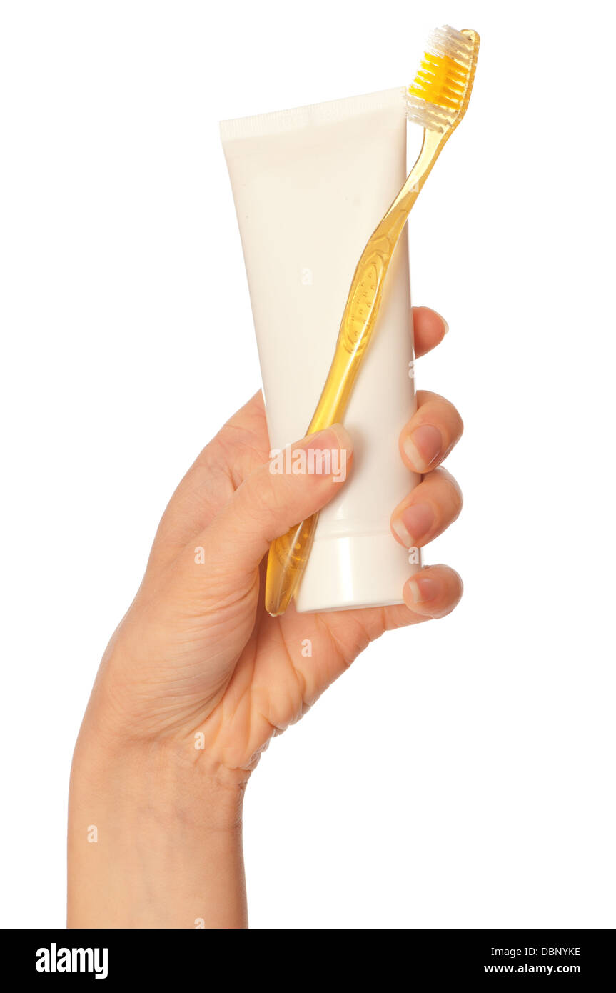 Toothpaste and toothbrush Stock Photo - Alamy