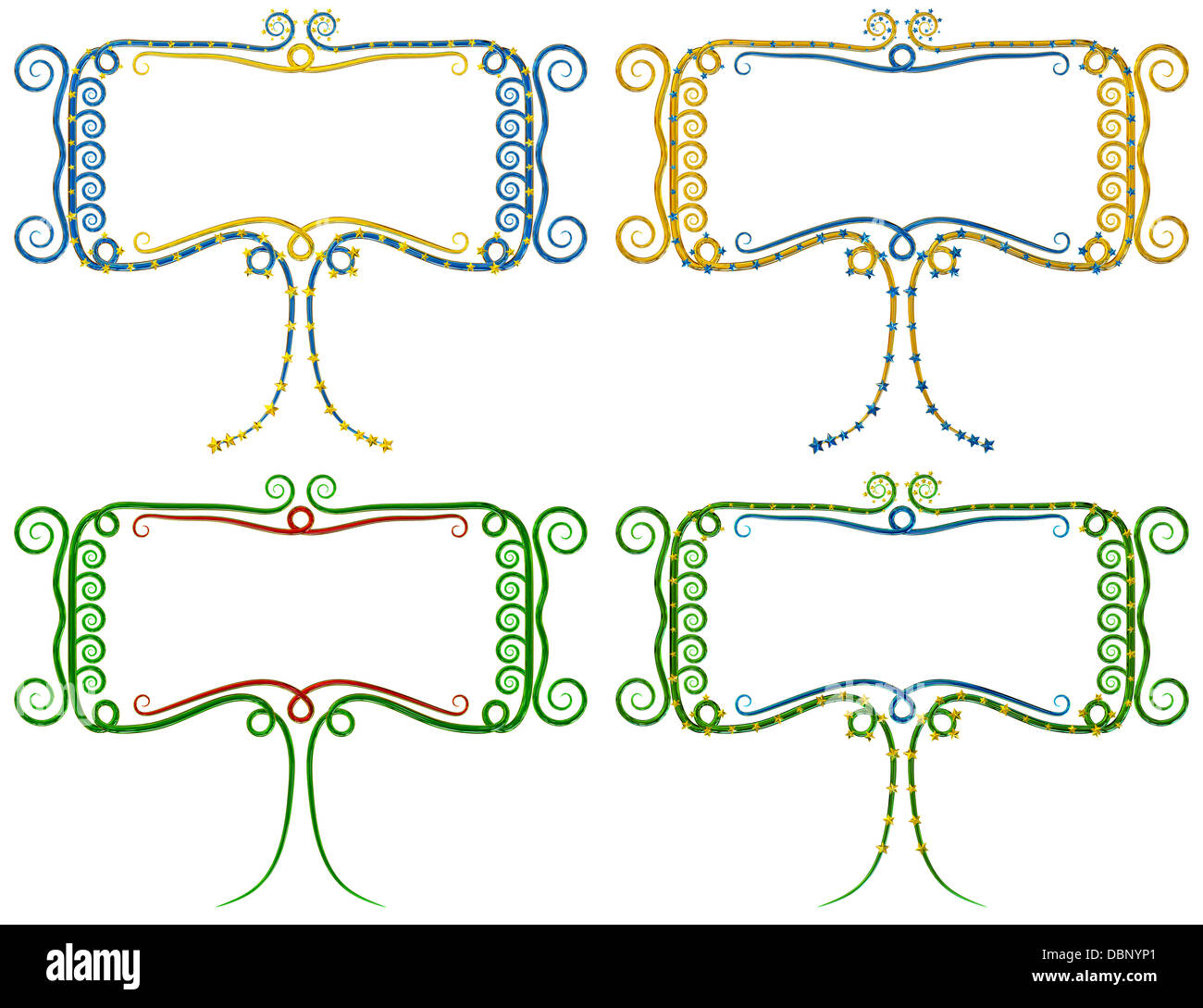 twisted metal frame with gold stars Stock Photo - Alamy