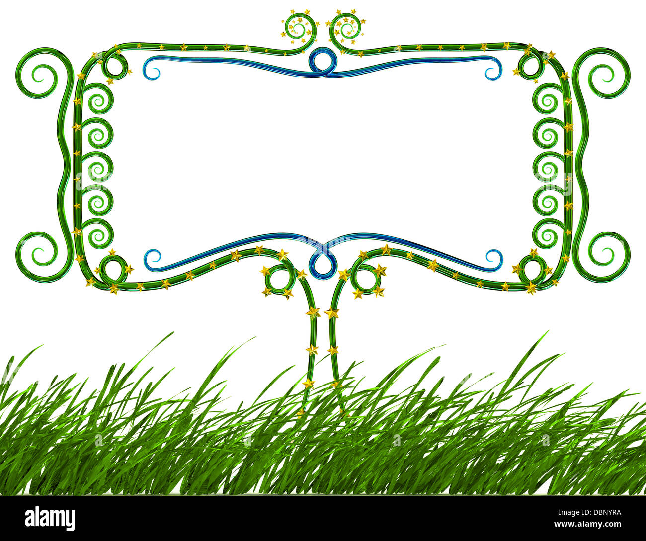 twisted metal frame with gold stars Stock Photo - Alamy