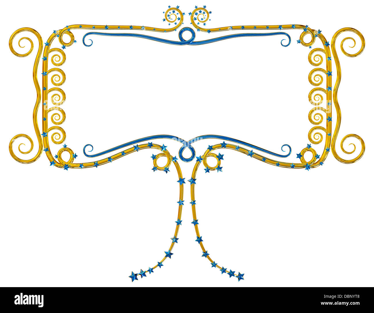 twisted metal frame with blue stars Stock Photo - Alamy