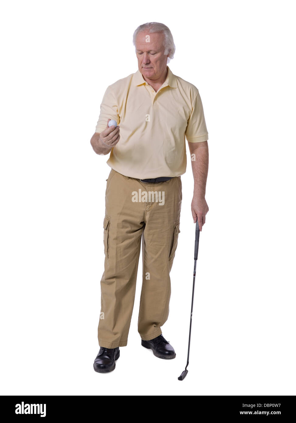 old man golfer holding golf ball Stock Photo - Alamy