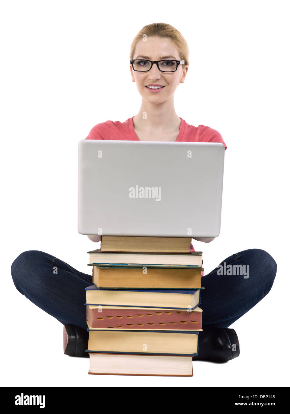 female student using a laptop Stock Photo - Alamy