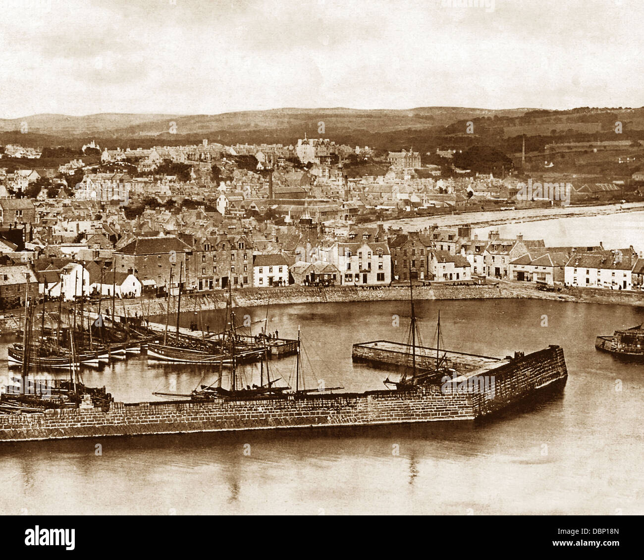 Stonehaven Harbour Victorian period Stock Photo - Alamy
