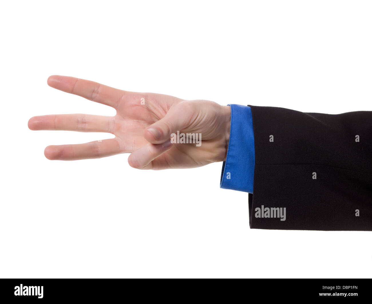 Finger counting three hand gesture hi-res stock photography and images - Alamy