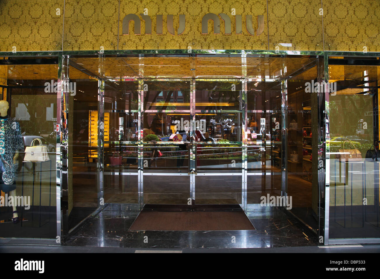 Miu Miu Shop Front design Singapore Stock Photo - Alamy