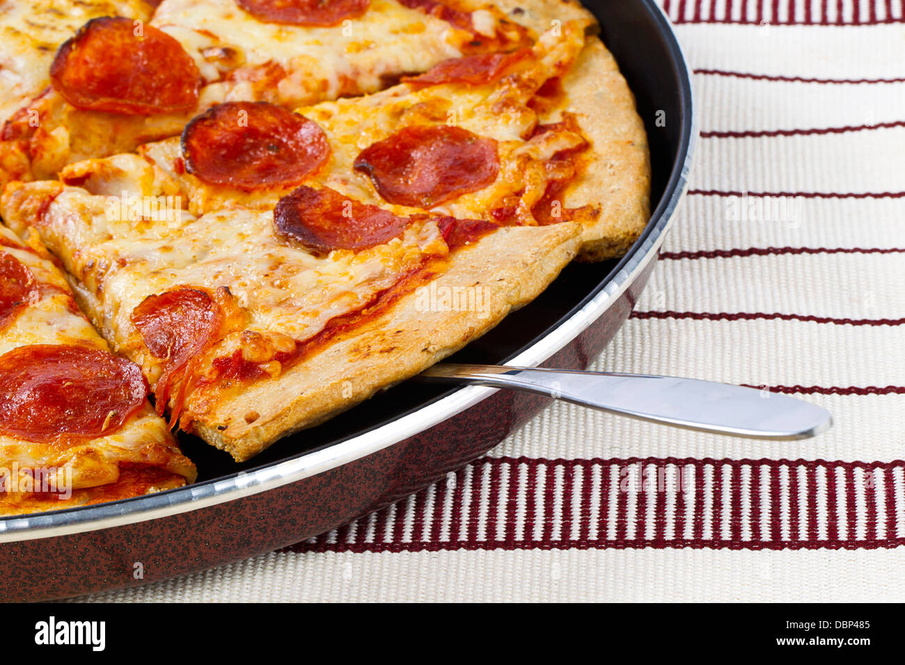hot baked pan pizza Stock Photo - Alamy