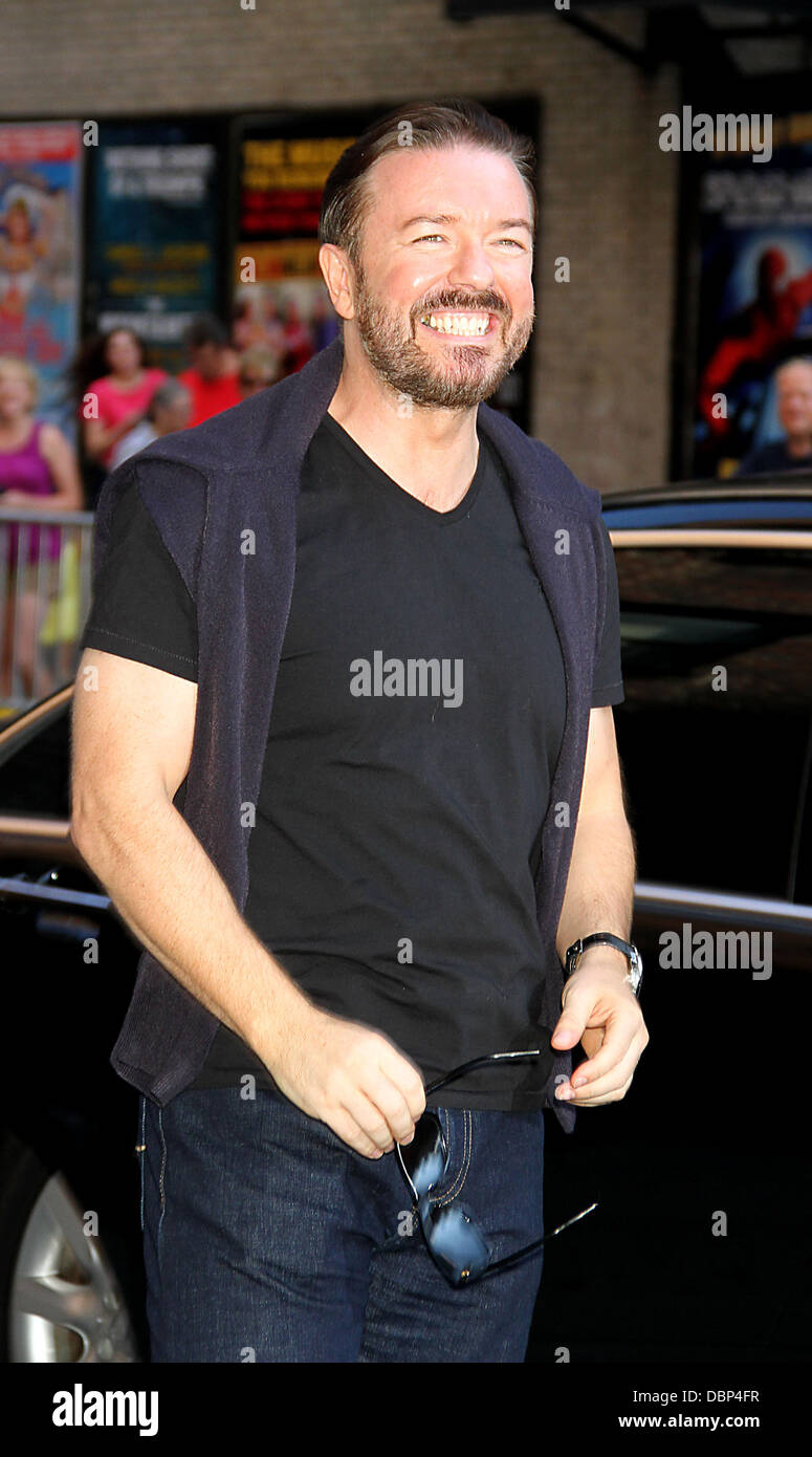 Ricky Gervais At the 'Late Show With David Letterman' to promote his ...