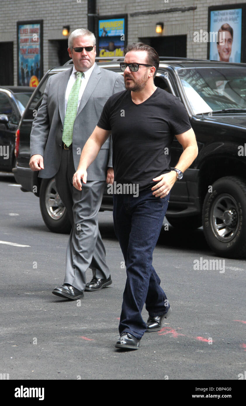 Ricky Gervais At the 'Late Show With David Letterman' to promote his ...