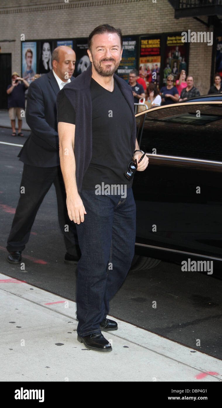 Ricky Gervais At the 'Late Show With David Letterman' to promote his ...