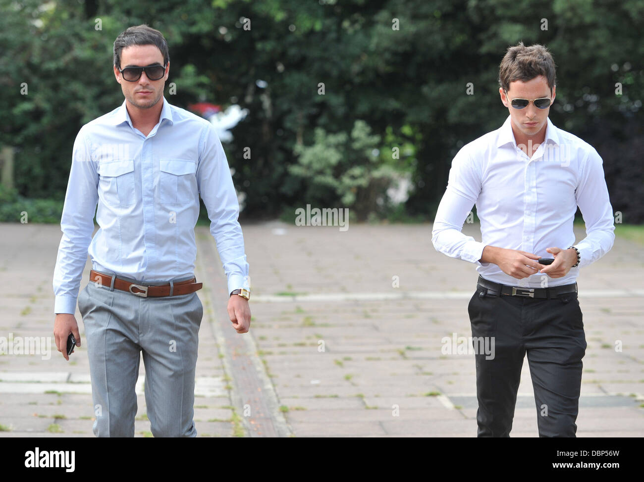 Jack Tweed (L) and his brother Lewis Tweed appear at Redbridge ...