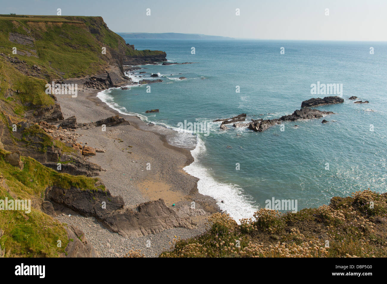 Compass Point beach Bude North Cornwall England UK, below the tower and ...