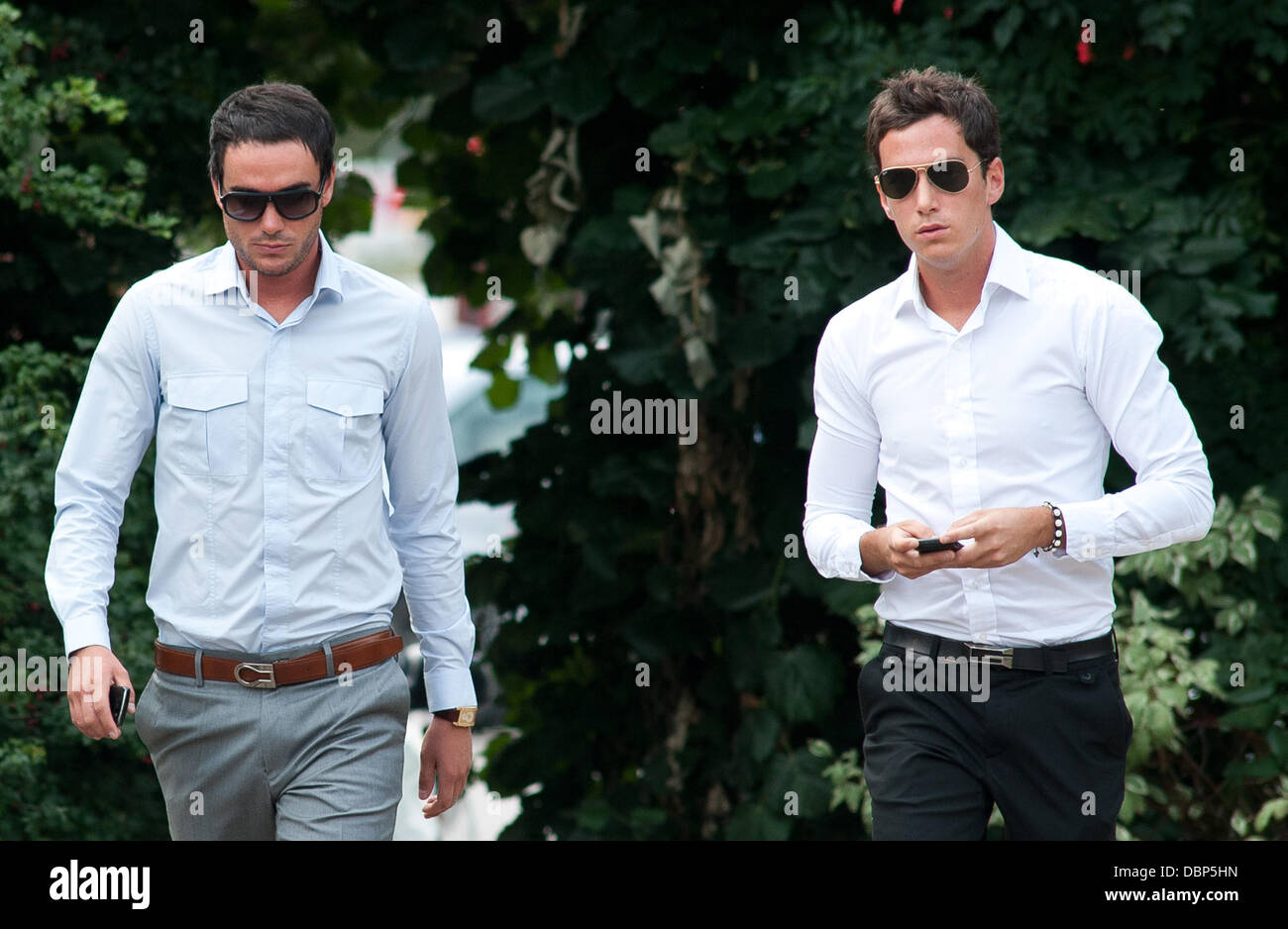 Jack Tweed (L) and his brother Lewis Tweed appear at Redbridge ...