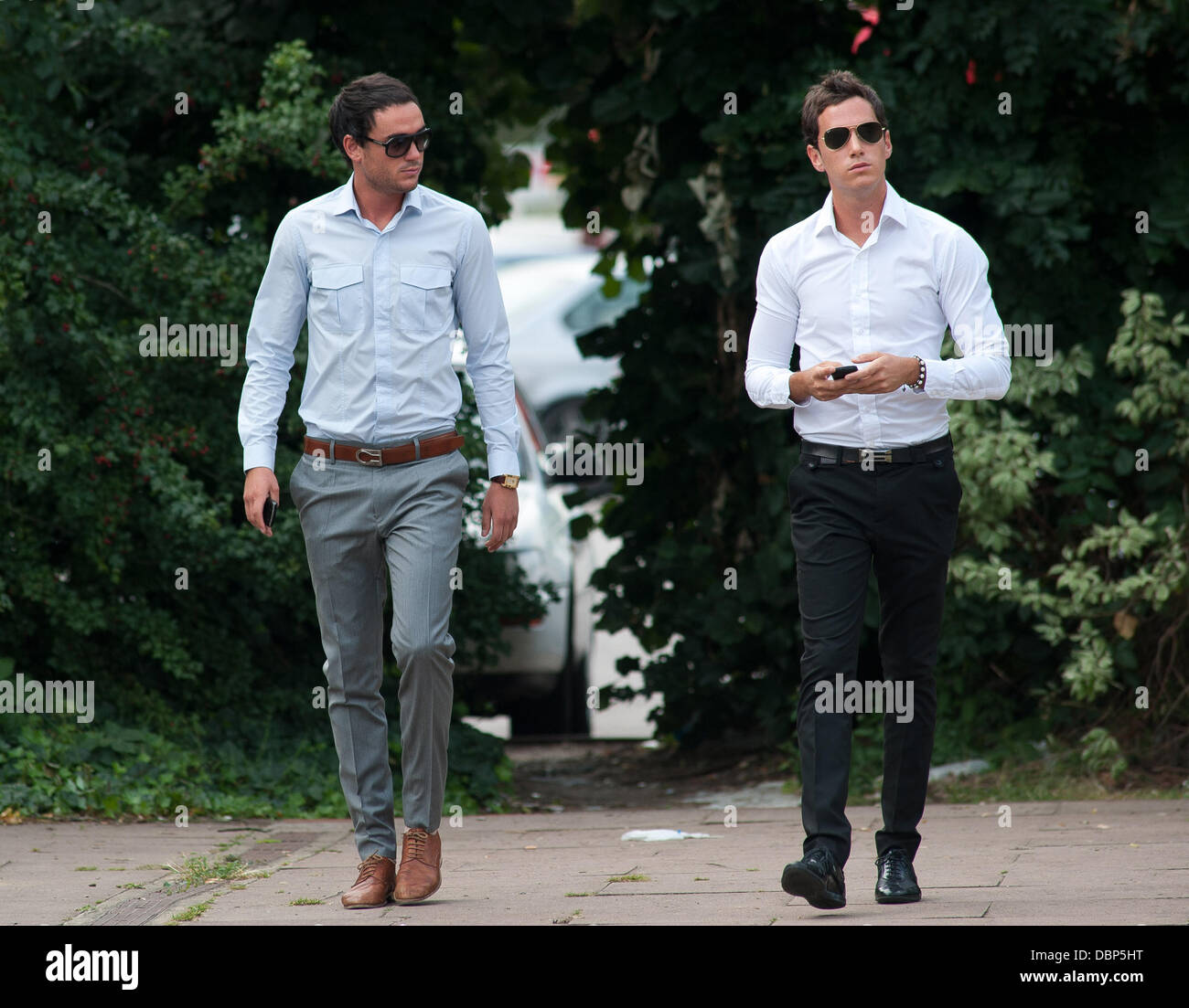 Jack Tweed (L) and his brother Lewis Tweed appear at Redbridge ...