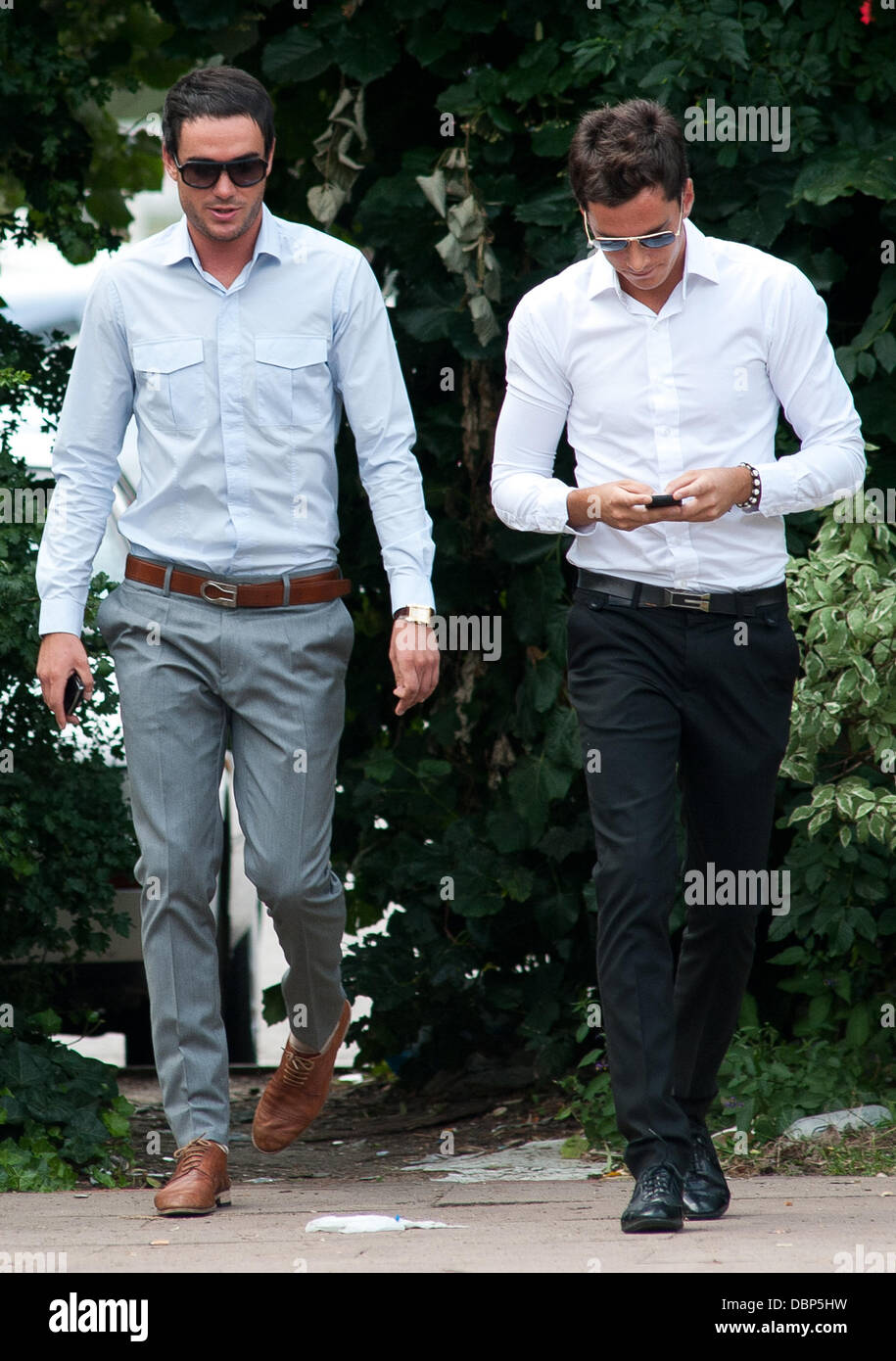 Jack Tweed (L) and his brother Lewis Tweed appear at Redbridge ...