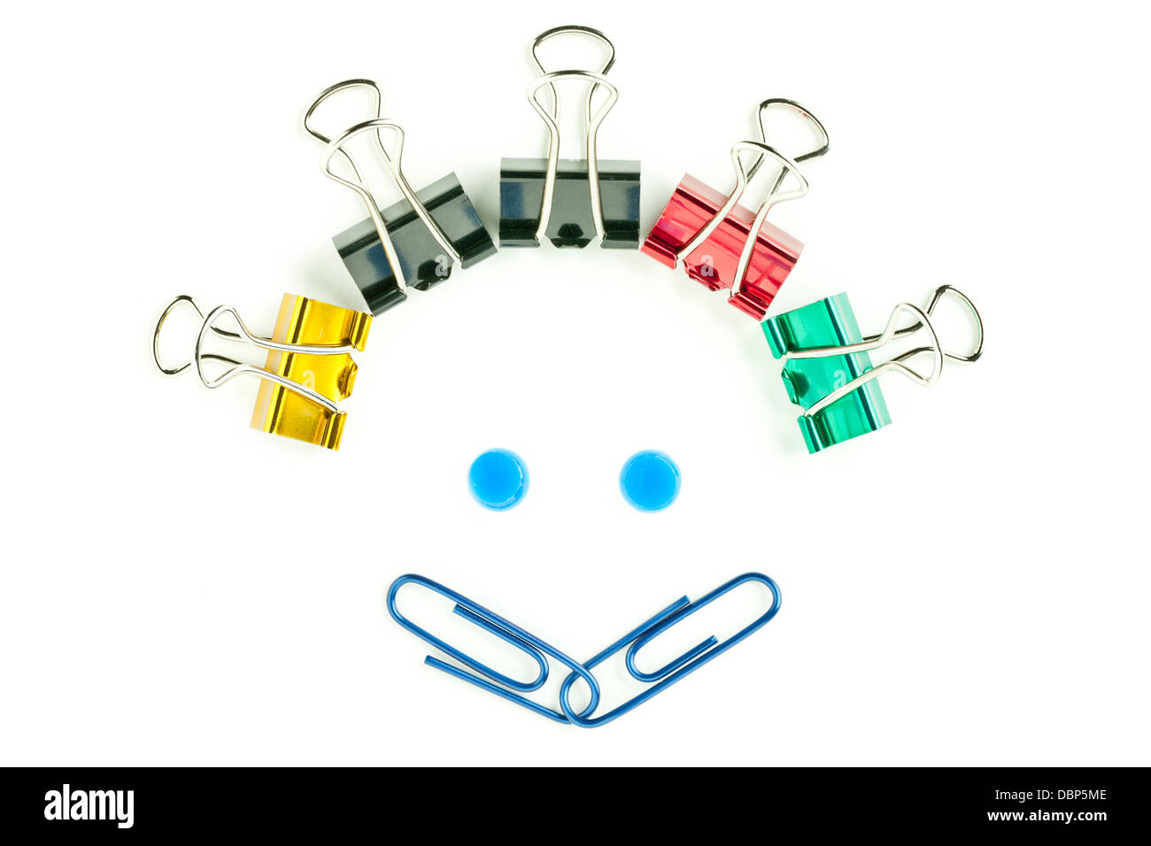 clips forming happy face Stock Photo - Alamy
