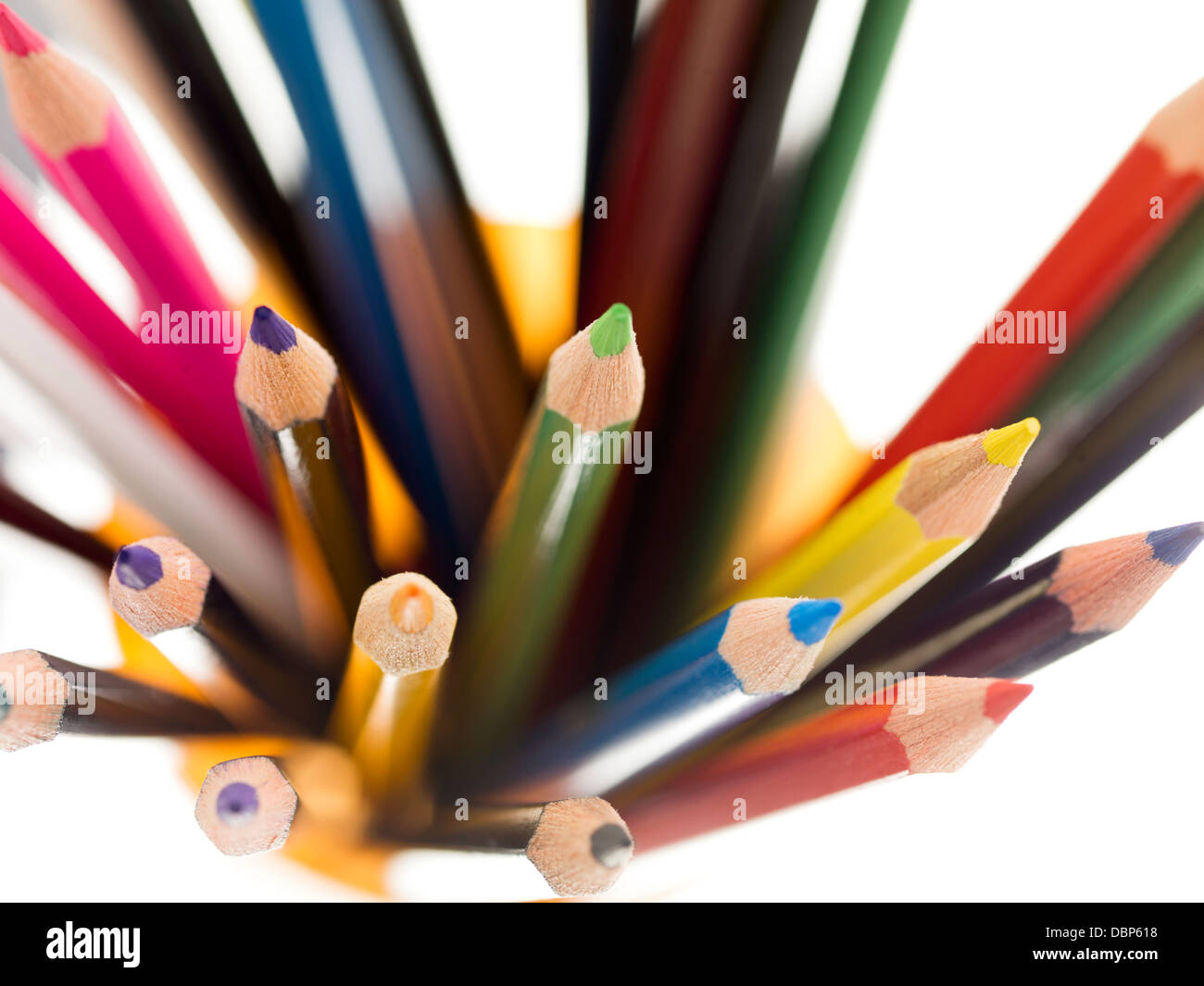 stacked of colorful pencil Stock Photo - Alamy