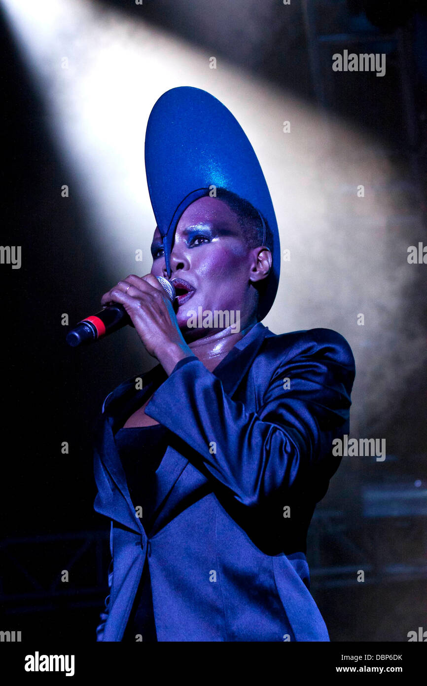 Grace Jones performing live in concert at the Art Pop Festival ...