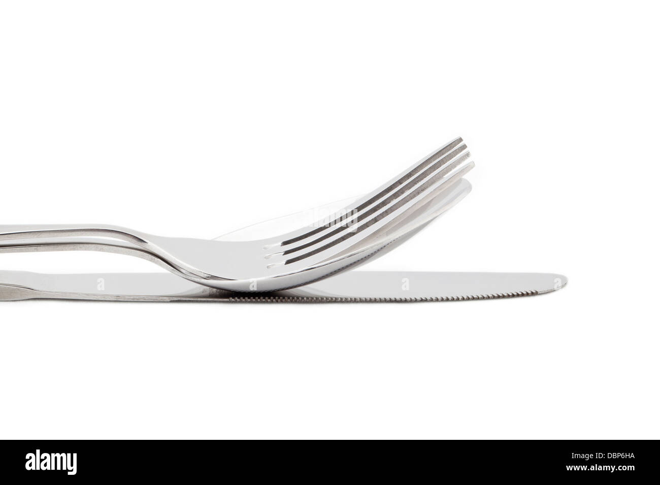 cropped image of fork and knife Stock Photo - Alamy