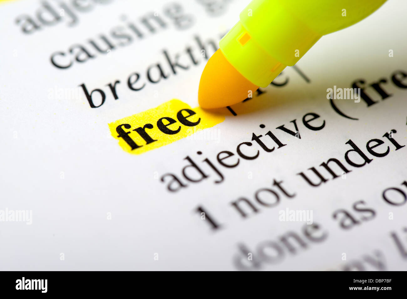 highlighting the word free Stock Photo - Alamy