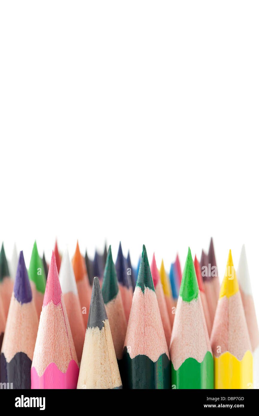 pointed coloured pencils Stock Photo - Alamy