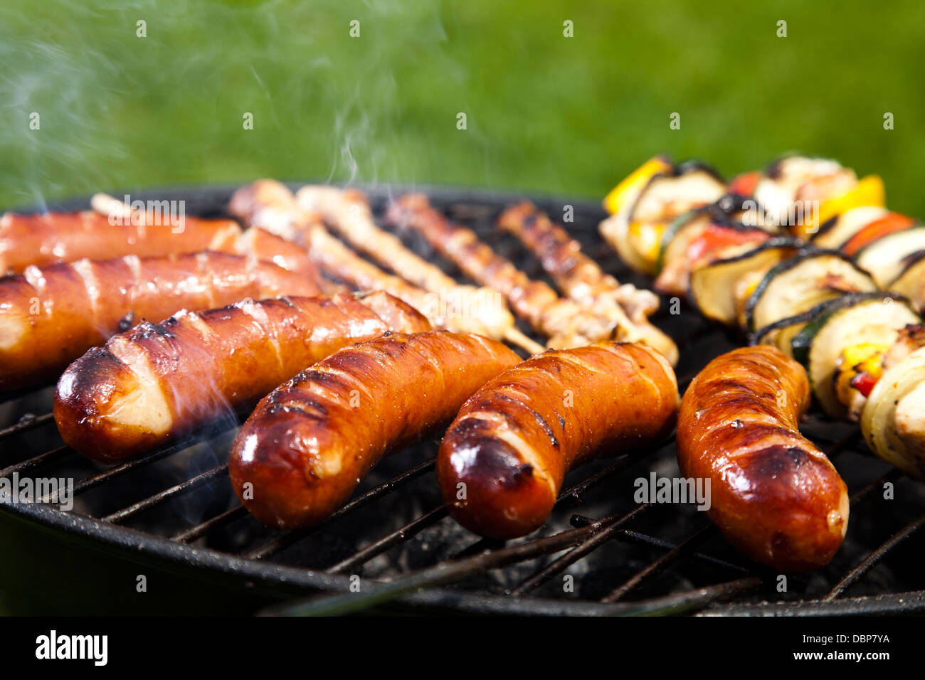 Barbecue a hot summer evening, Grilling Stock Photo - Alamy