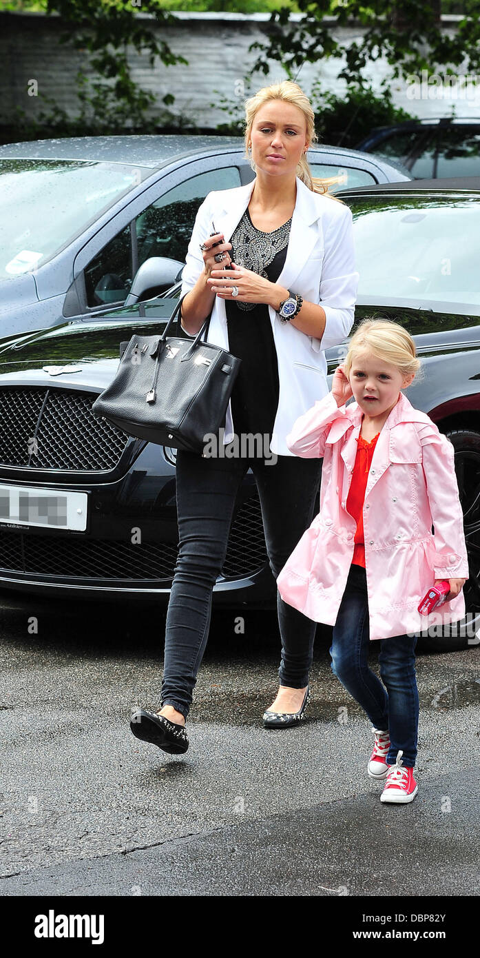 Alex Gerrard aka Alex Curran and her daughter Lexie, arriving at the ...