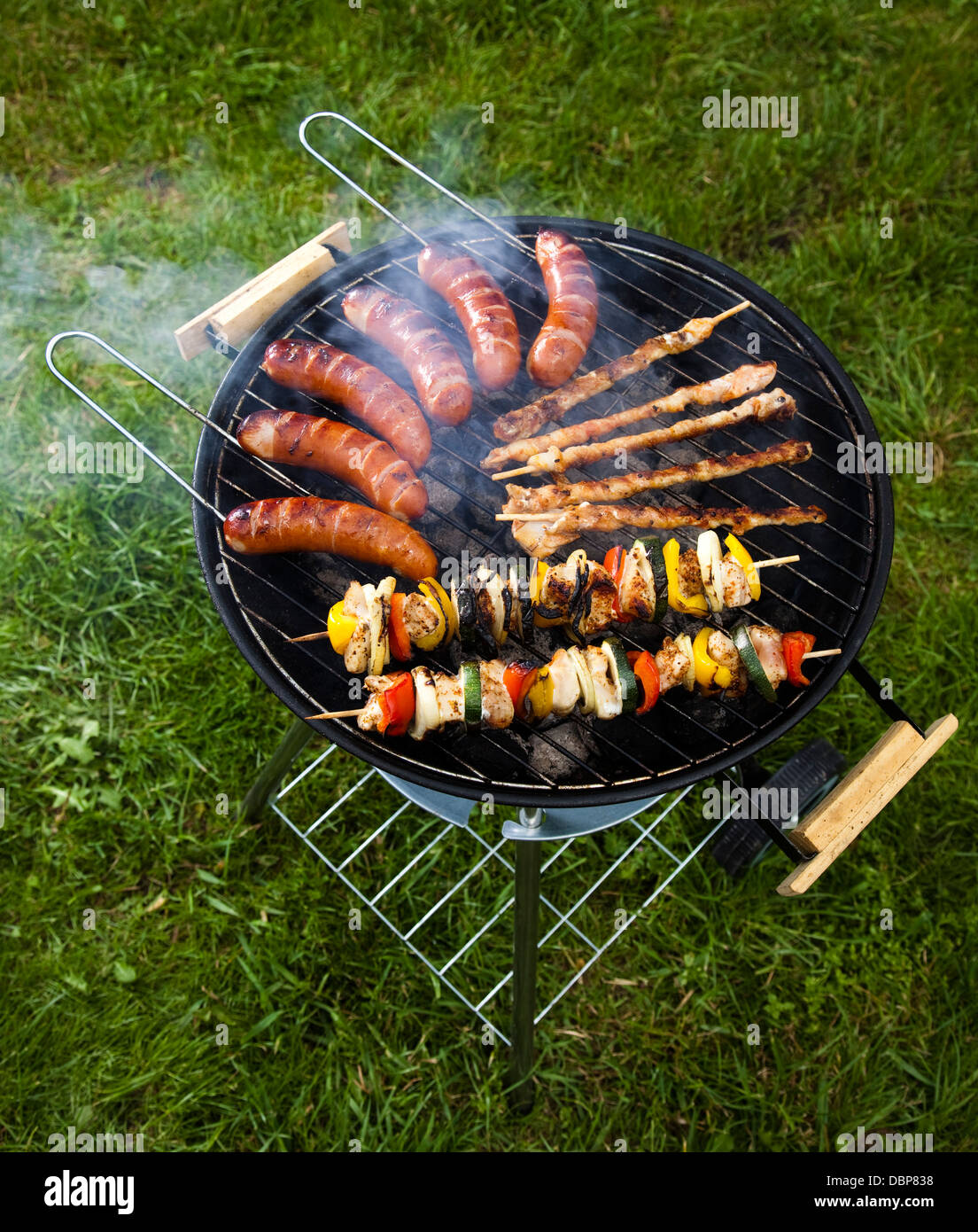 Barbecue a hot summer evening, Grilling Stock Photo - Alamy