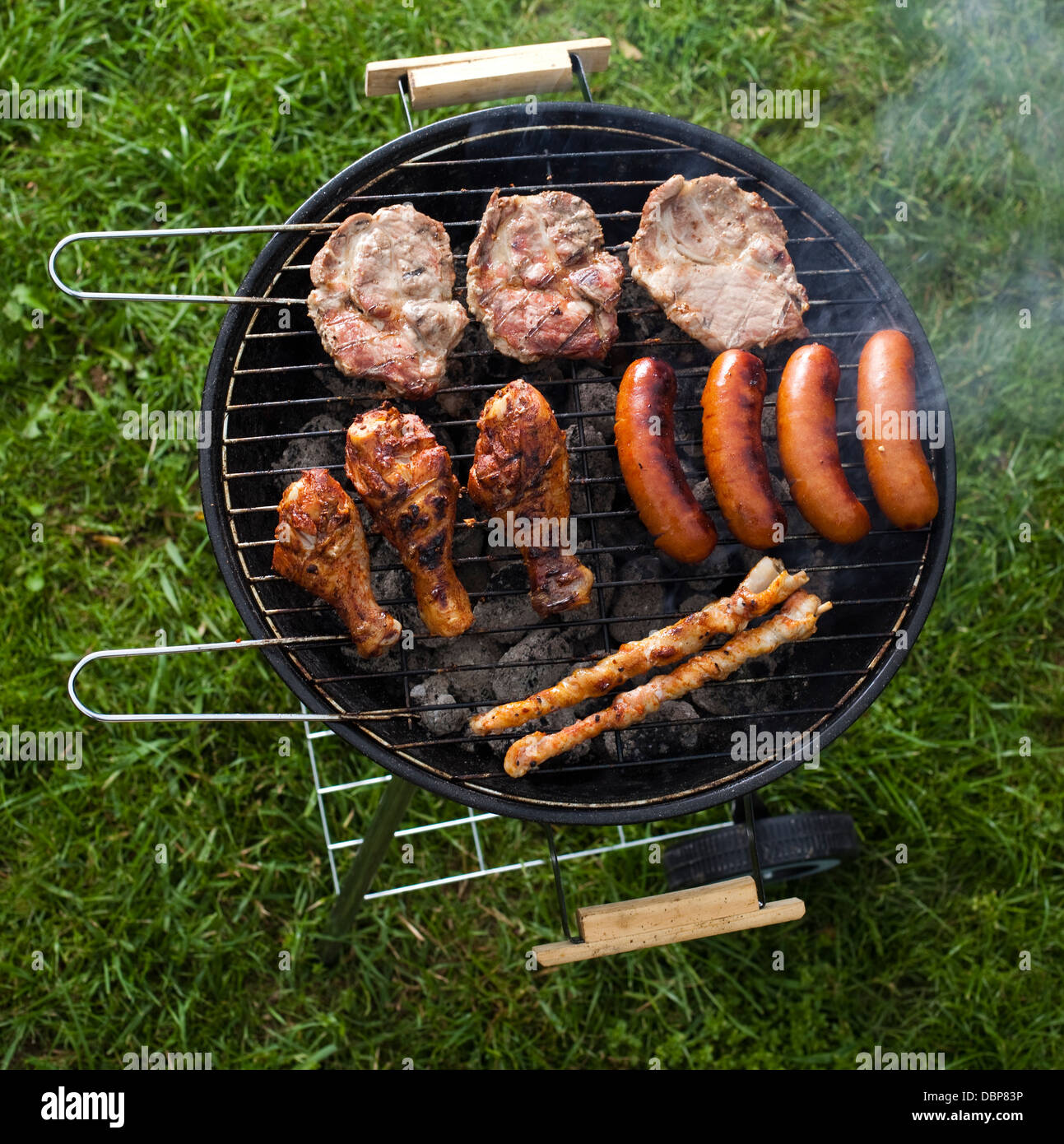 Barbecue a hot summer evening, Grilling Stock Photo - Alamy