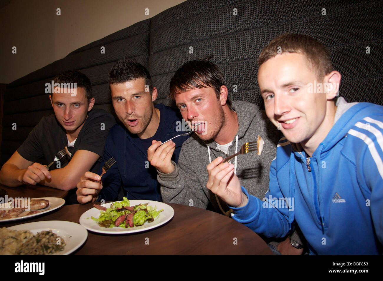 Dunfermline Athletic FCs Steven McDougall, Austin McCann, Joe Cardle ...