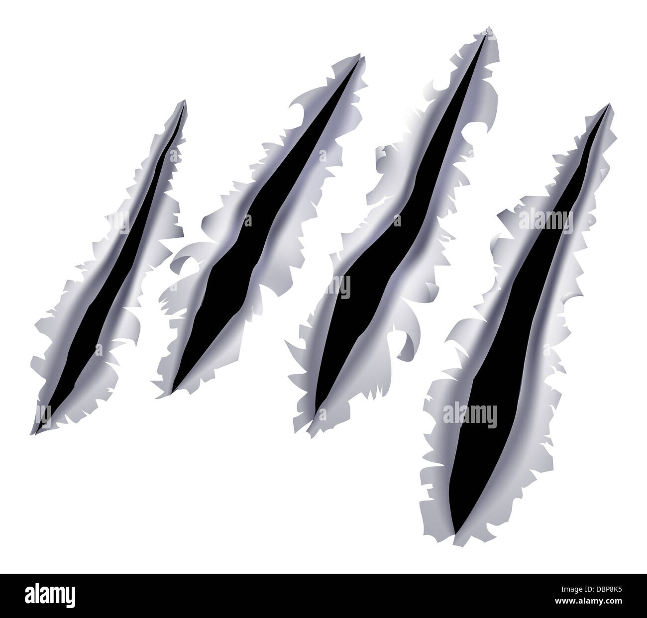 An illustration of a monster claw or hand scratch or rip through a ...