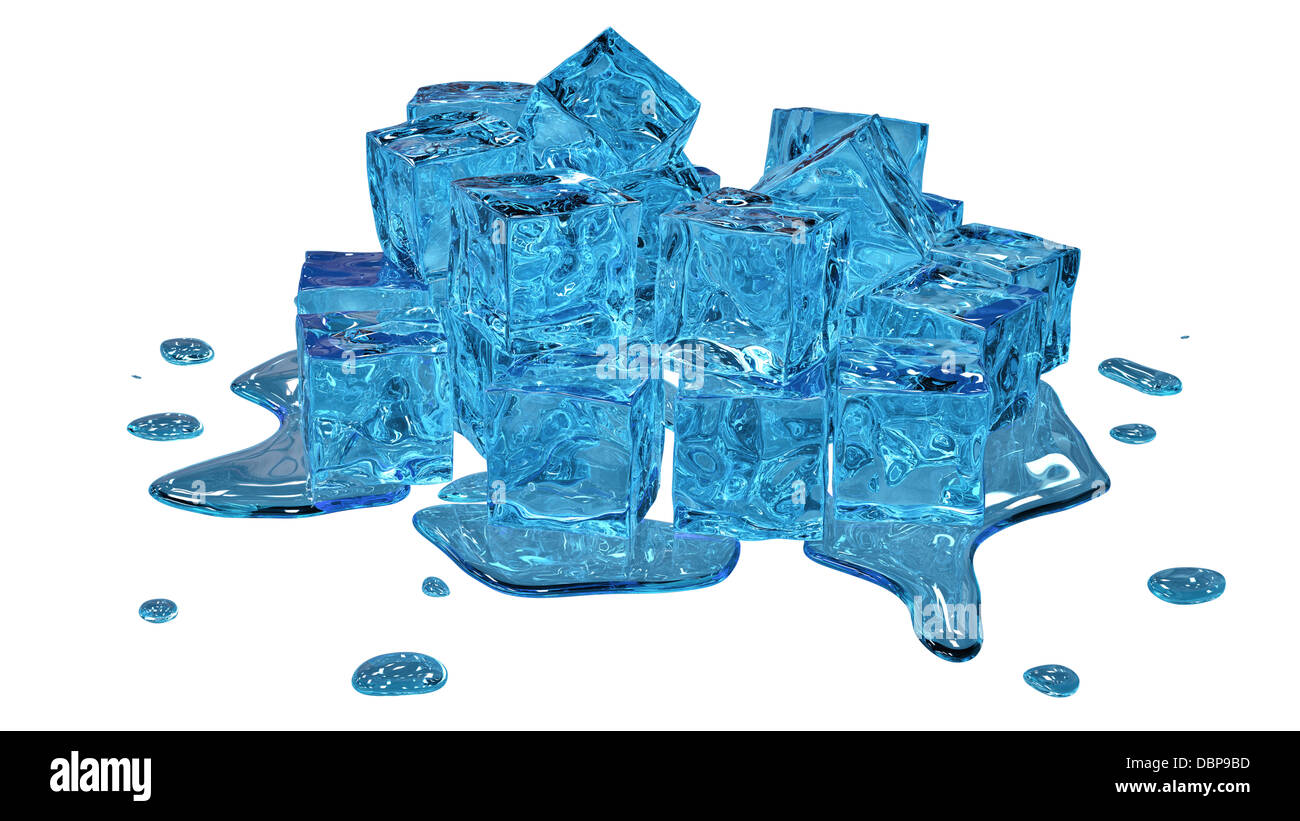 Stylized melting ice cubes Stock Photo - Alamy