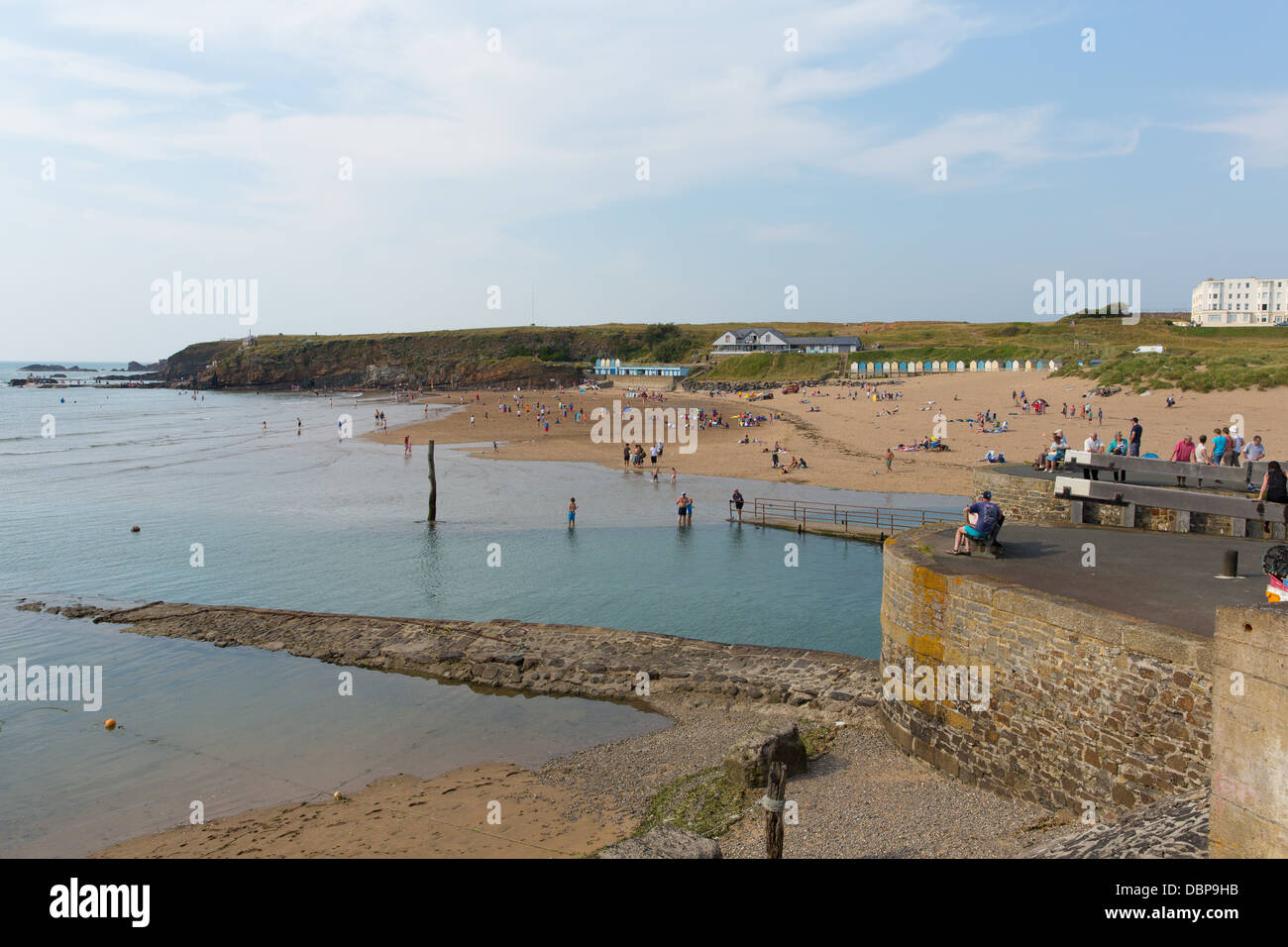 Bude beach North Cornwall between Tintagel and Clovelly England UK on a ...