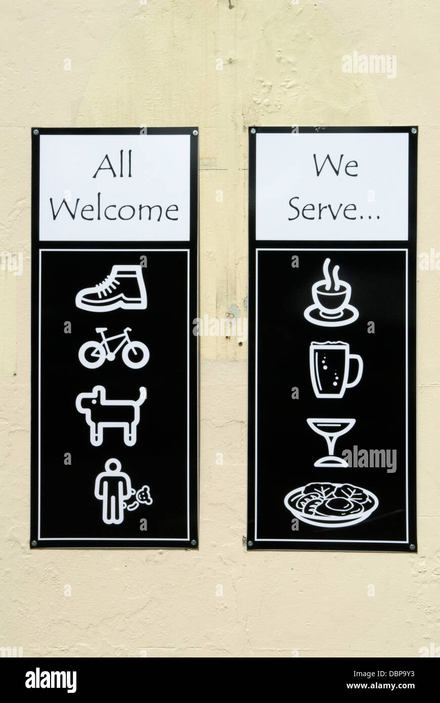 Non verbal communication pictorial picture sign language. Cafe sign ...