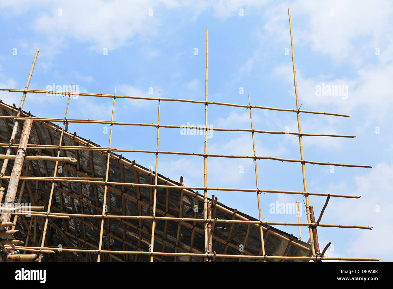 bamboo scaffolding in construction site Stock Photo - Alamy