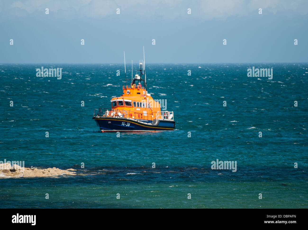 RNLI lifeboat Saxon out of Donaghadee Stock Photo - Alamy