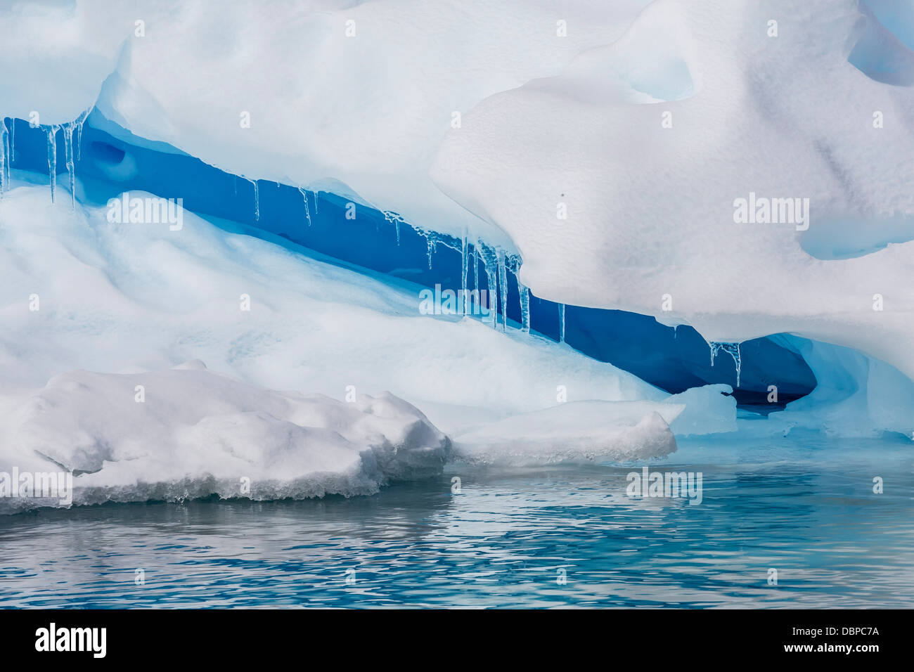 Icicles hanging from iceberg on Booth Island, western side of the ...