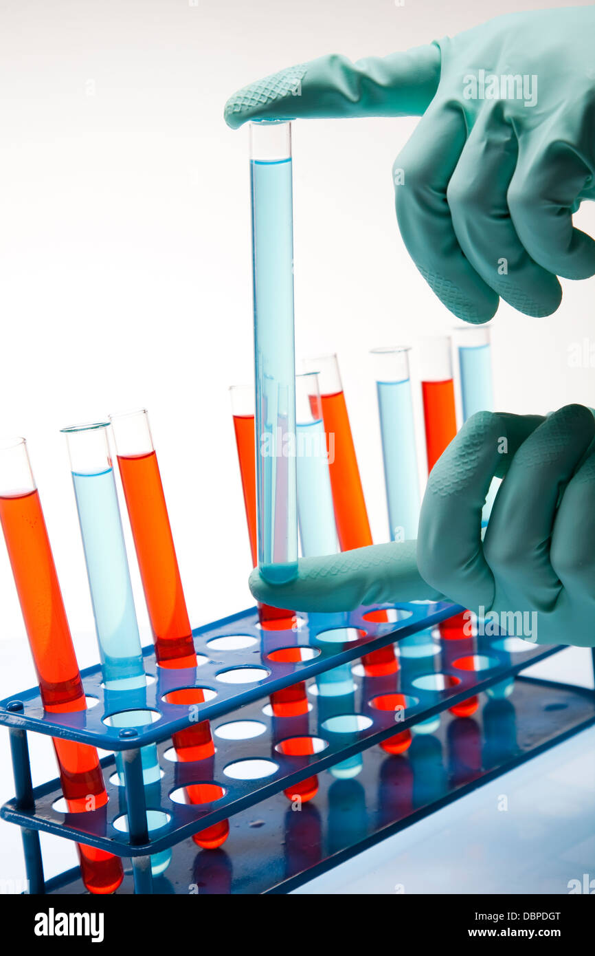 Assorted laboratory glassware , experiment Stock Photo - Alamy