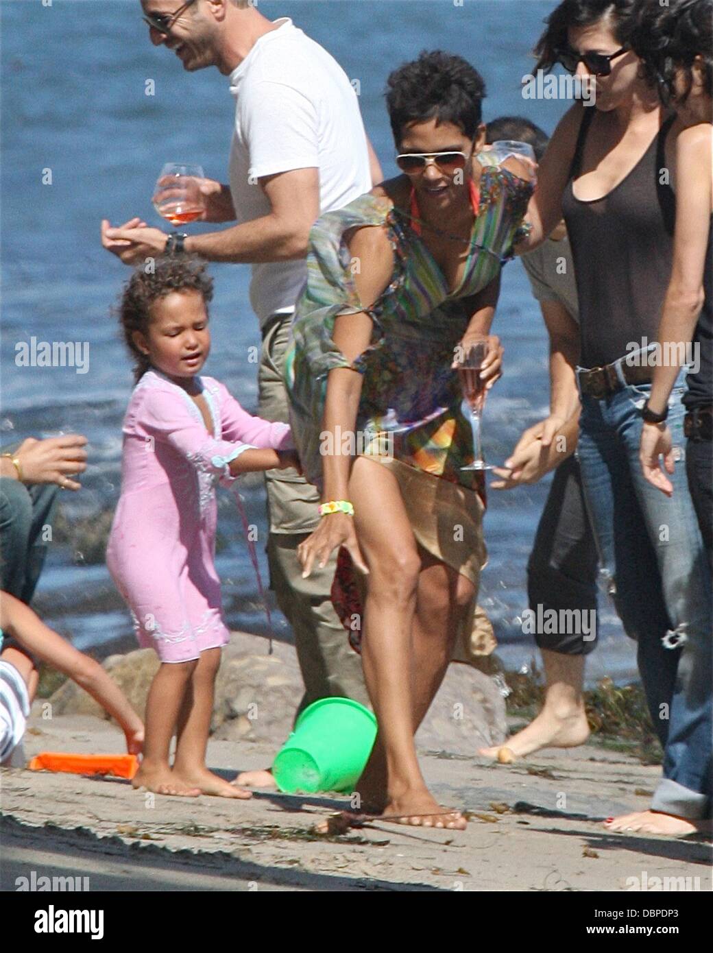 Halle Berry looks in great spirits as she spends her 45th birthday on ...