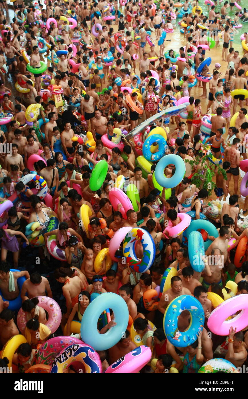 Giant Salty Swimming Pool Hundreds of swimmers gather at a salty ...