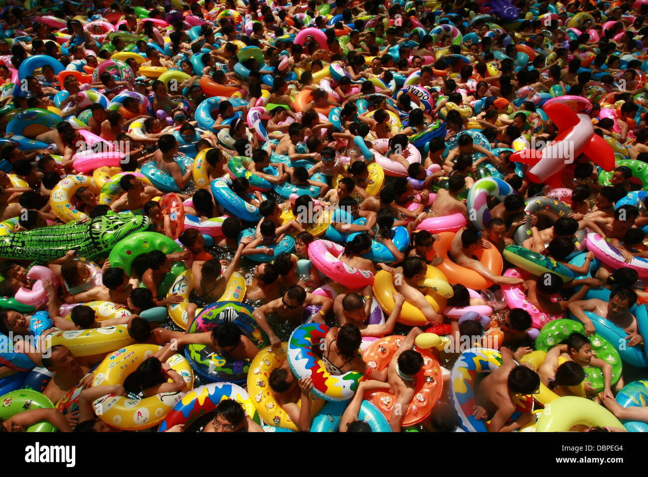 Giant Salty Swimming Pool Hundreds of swimmers gather at a salty ...