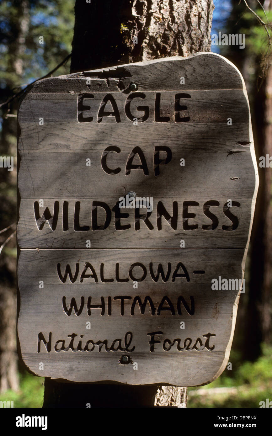 Wilderness boundary sign, Eagle Cap Wilderness, Wallowa-Whitman ...