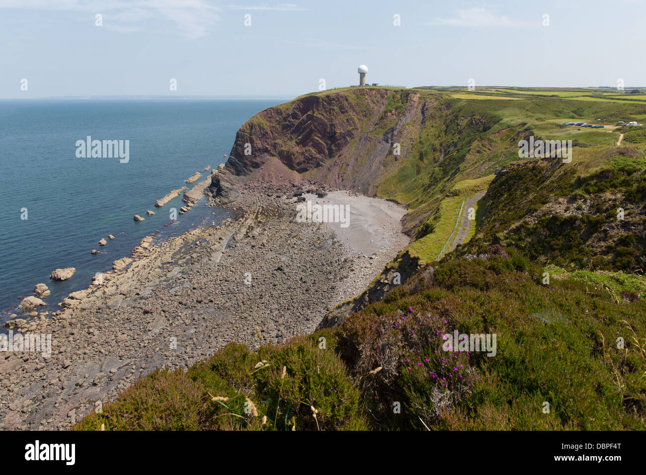Hartland Point beach and peninsula near Clovelly Devon England on South ...