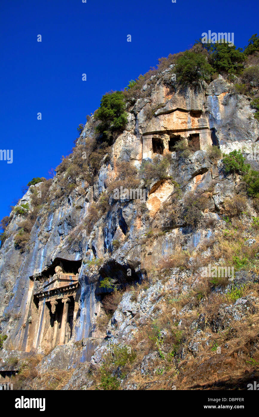 Lycian Rock Tombs, Fethiye, Anatolia, Turkey, Asia Minor, Eurasia Stock ...