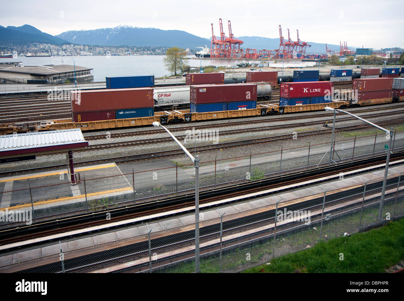 Railway station and a port in Vancouver city, Canada Stock Photo - Alamy