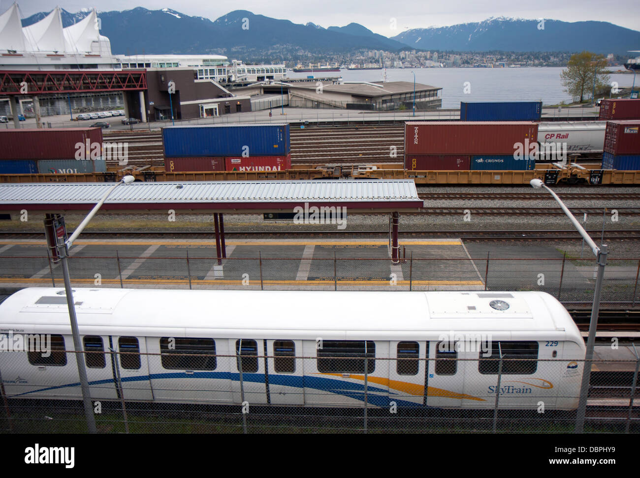Railway station and a port in Vancouver city, Canada Stock Photo - Alamy